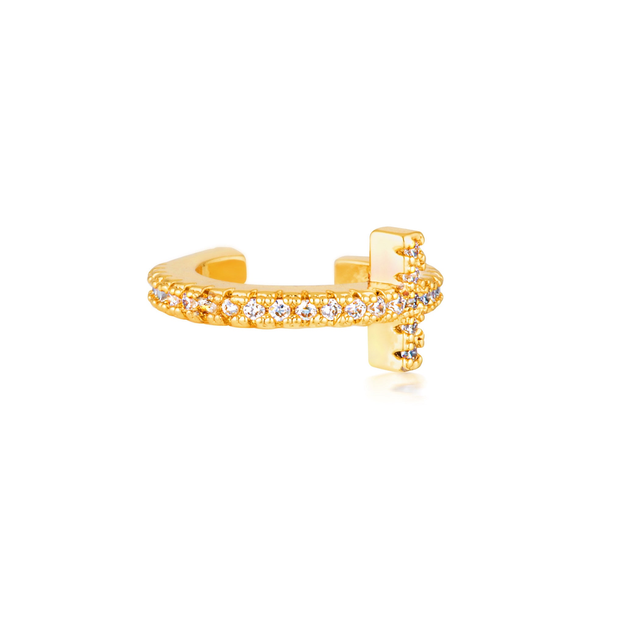 Cross Ear Cuff - 18K Gold Plated Pavé - Luxe & Minimal Design – Au ...
